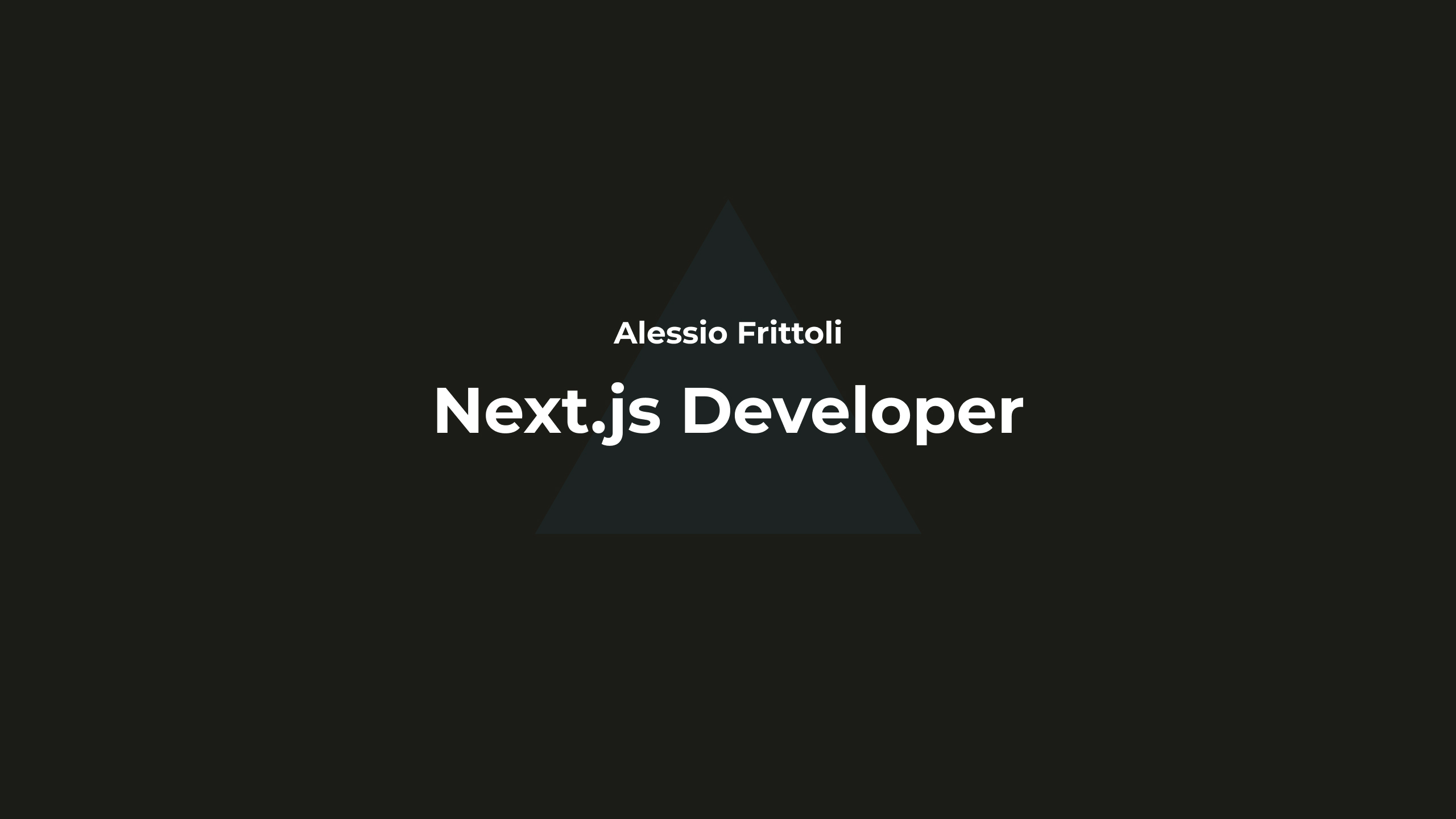 Alessio Frittoli - Software Engineer, Front-End Developer & 3D artist